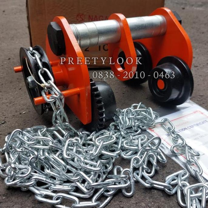 Jual RORONOA Geared Trolley 1 Ton x 3 meter gear troli Hoist Takel ...