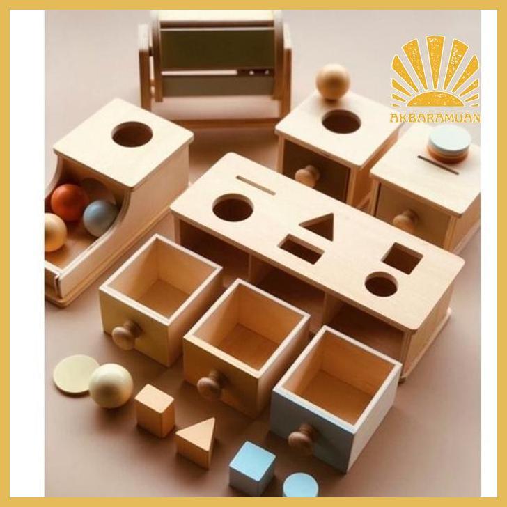 Jual COD g-24 baby montessori toys macaroon color coin box ball box ...