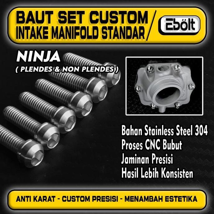 Jual BAUT SET CUSTOM INTAKE MANIFOLD STANDAR NINJA PLENDES NON PLENDES ...