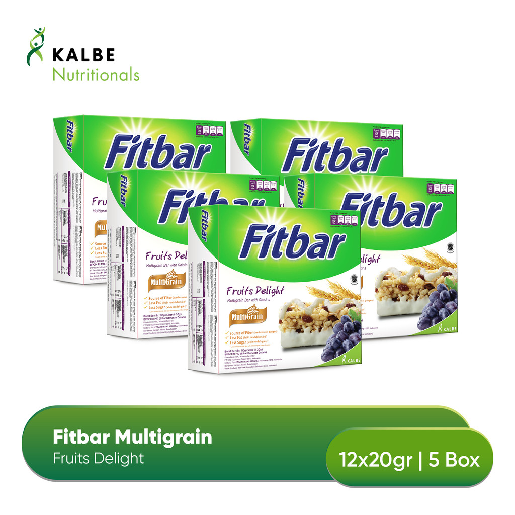 Jual Fitbar Fruits Delight 12x20gr Multigrain isi 5 Box | Shopee Indonesia