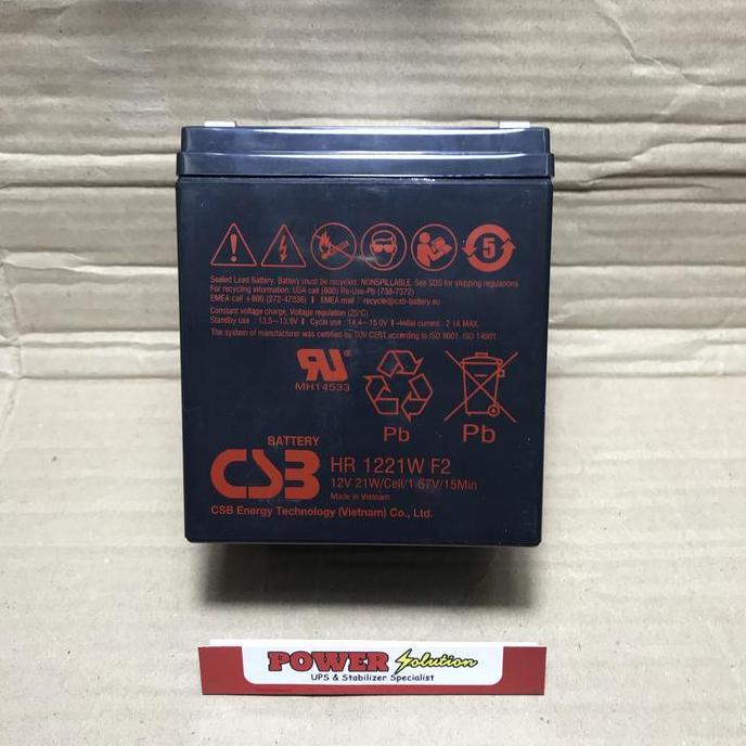 Jual Aki Baterai Standar Ups Apc CSB HR 1221W F2 12V 21W 5Ah Long life ...