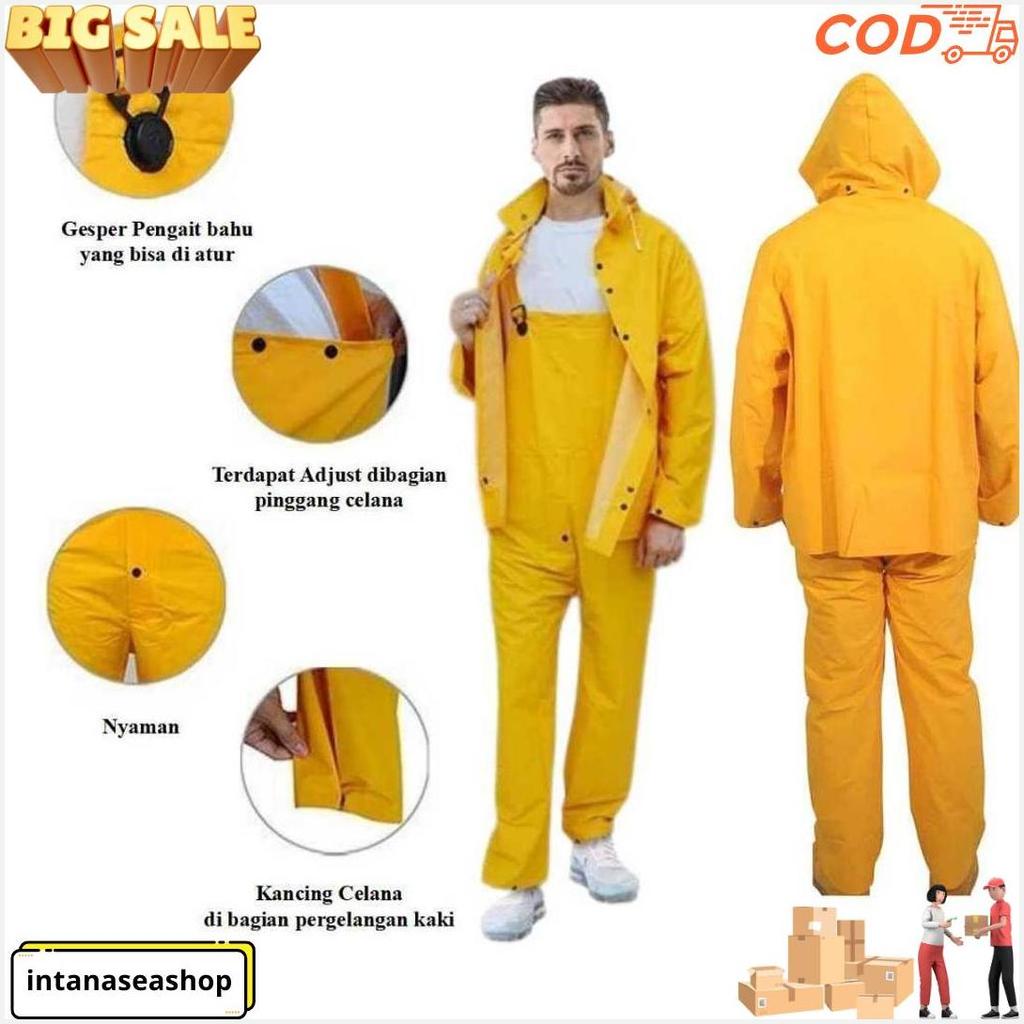 Jual Jas Hujan Proyek Safety Jumpsuit Ukuran Jumbo Bahan Tebal/Kuat ...