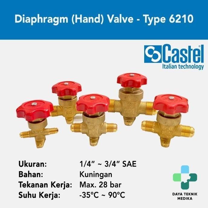 Jual Castel Hand Valve 5/8" Sae - Diaphragm Valve 6210/5 - Flare Type ...