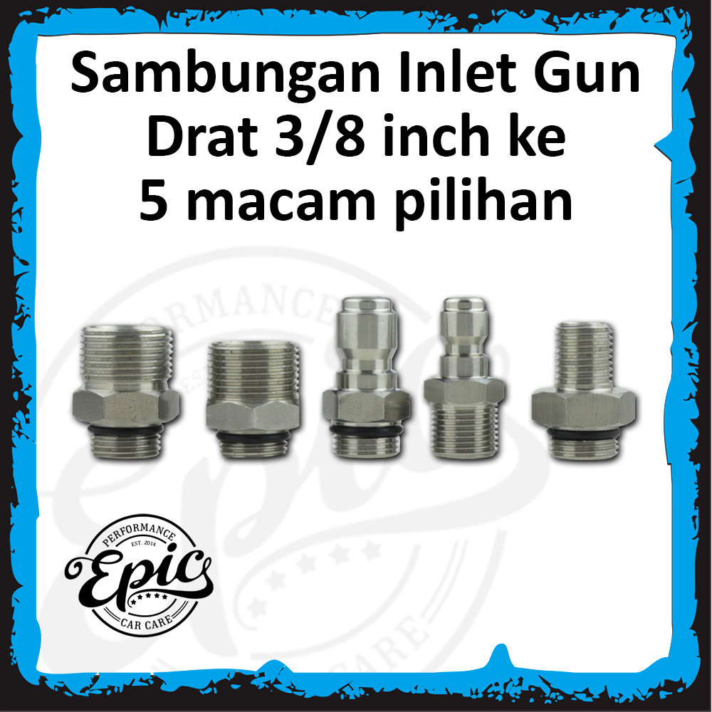 Jual Sambungan Bawah Inlet Gun Stick Stik Jet Cleaner Nepel Quick Plug ...