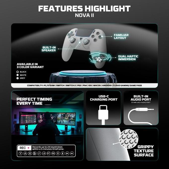 Jual Bassvero - Fantech WGP16 NOVA II Wireless Gamepad - Hall Effect ...