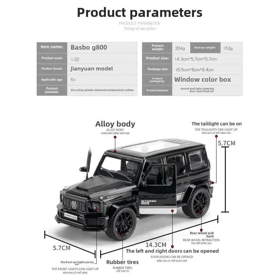 Jual FAMINUYI - DIECAST MERCEDES BRABUS G800 G-CLASS 1:32 MINIATUR SUV ...