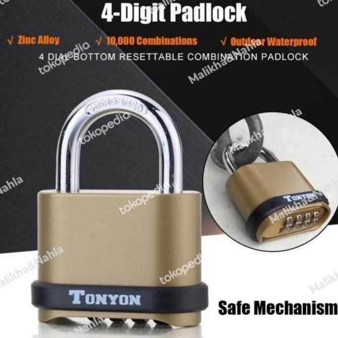 Jual AMARILLYS Heavy Duty Weatherproof Combination Lock, 4-Pack Outdoor ...