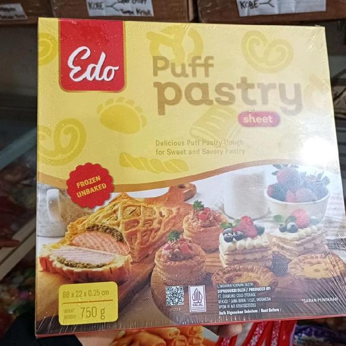 Jual EDO PUFF PASTRY 88X22X0,25CM - 750GR LEMBARAN ADONAN PASTRY ...