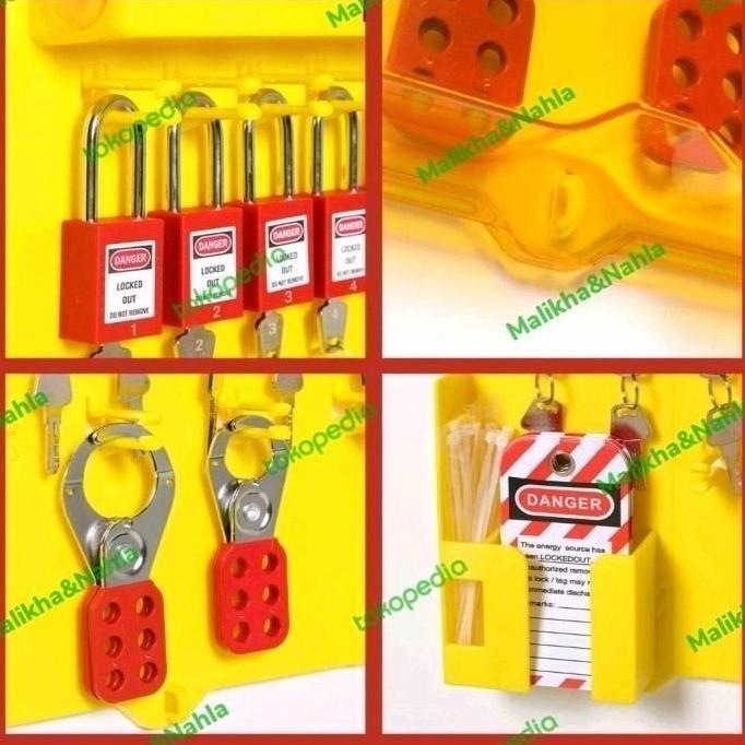 Jual Lockout Tagout Station, Loto Kits, 10 Padlock 20 Key 20 Tag 4 Buckle Lockout Station With ...