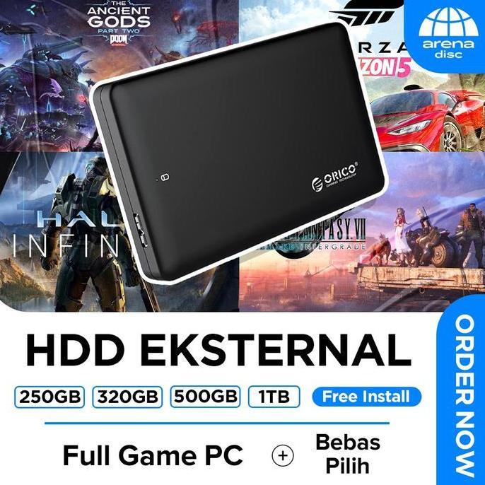 Jual New- HDD Hardisk Eksternal 250GB 500GB Full Isi Game PC/Laptop ...
