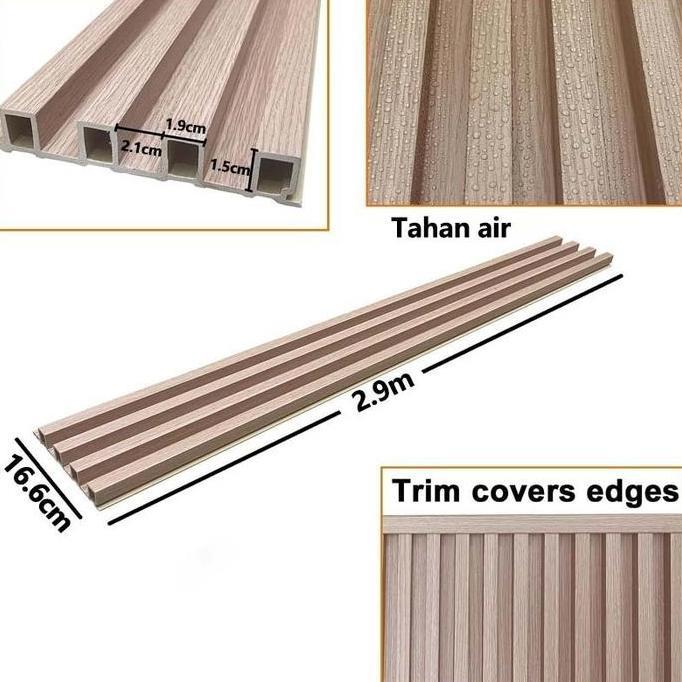 Jual READY Wood WPC Wall panel 2.9Meter*16Cm Dekorasi Dinding Anti ...