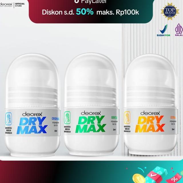 Jual Bnpl Deorex Drymax Orginaentleextraclinical Antiperspirant ...