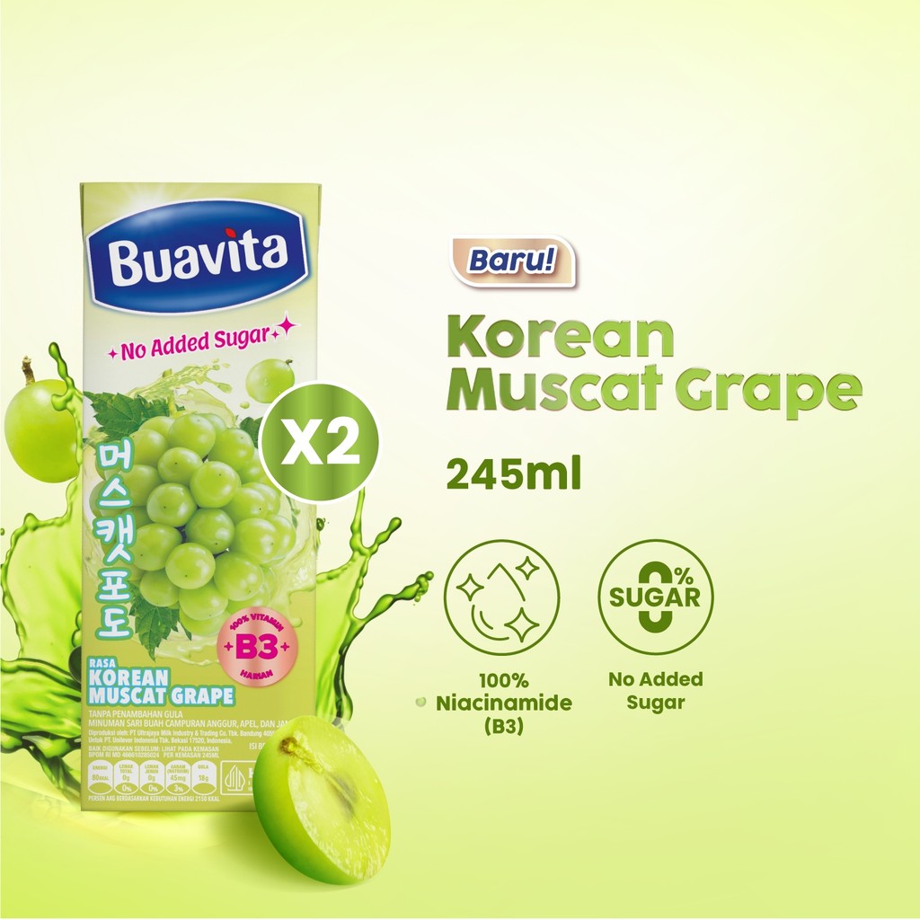Jual BUAVITA KOREAN MUSCAT GRAPE Juice Sari Buah Korean Muscat Grape ...