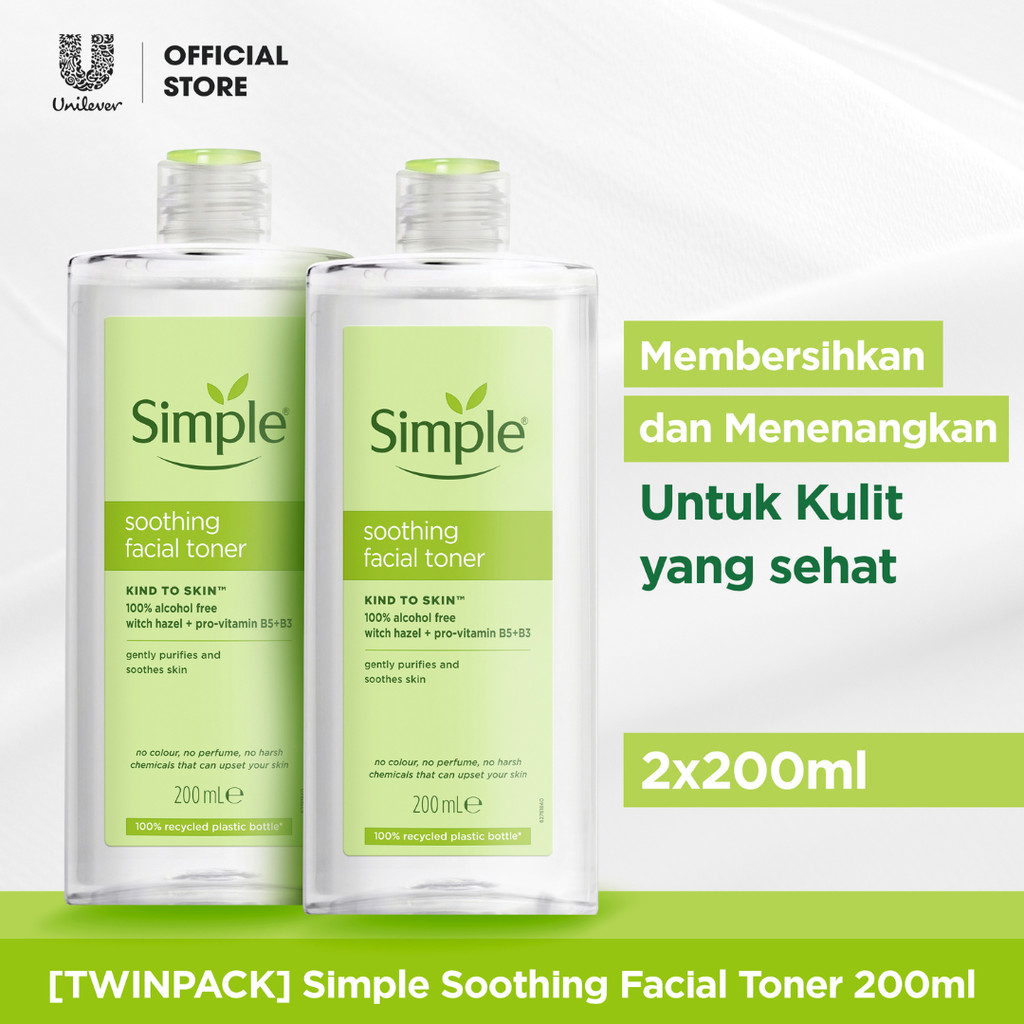 Jual Simple Soothing FACIAL TONER 200ml - Twinpack (2 x 200ml) - No ...