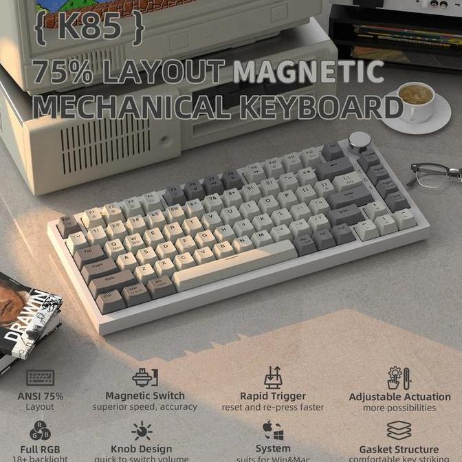 Jual HARGA DISC - Attack Shark K85 HE Rapid Trigger Magnetic Mechanical ...