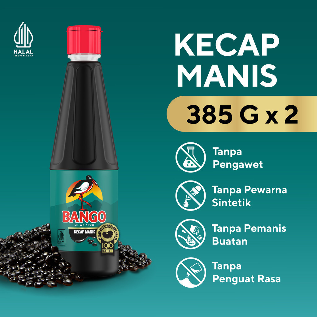 Jual Bango Kecap Manis Botol 385G x2 | Shopee Indonesia