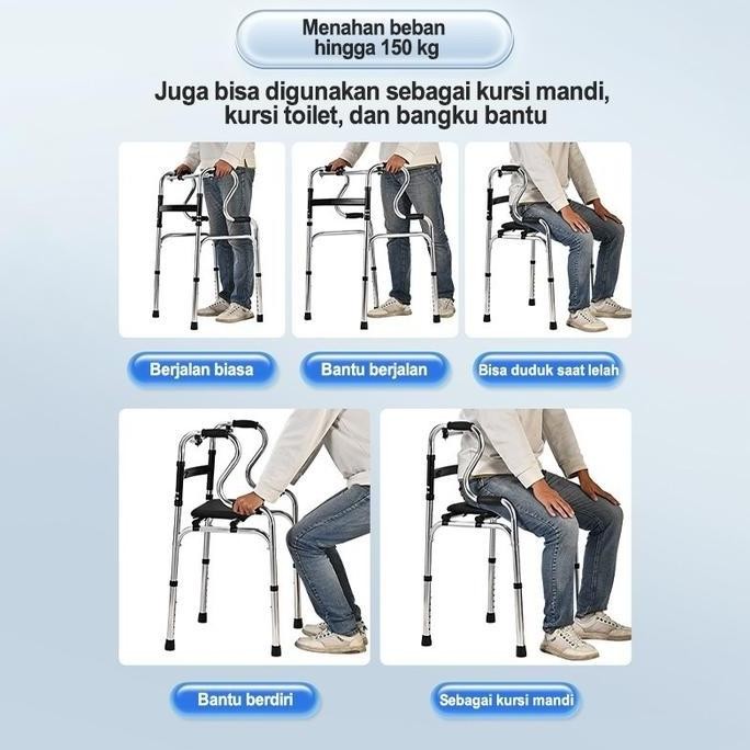 Jual BECQUEREL- Walker Lansia 4 Roda - Alat Bantu Jalan Anti Slip ...