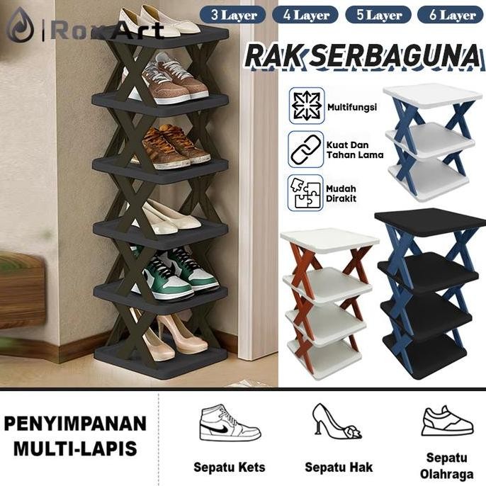 Jual RoxArt Rak Sepatu 6 Susun DIY Rak Sepatu Plastik Tempat Sepatu ...