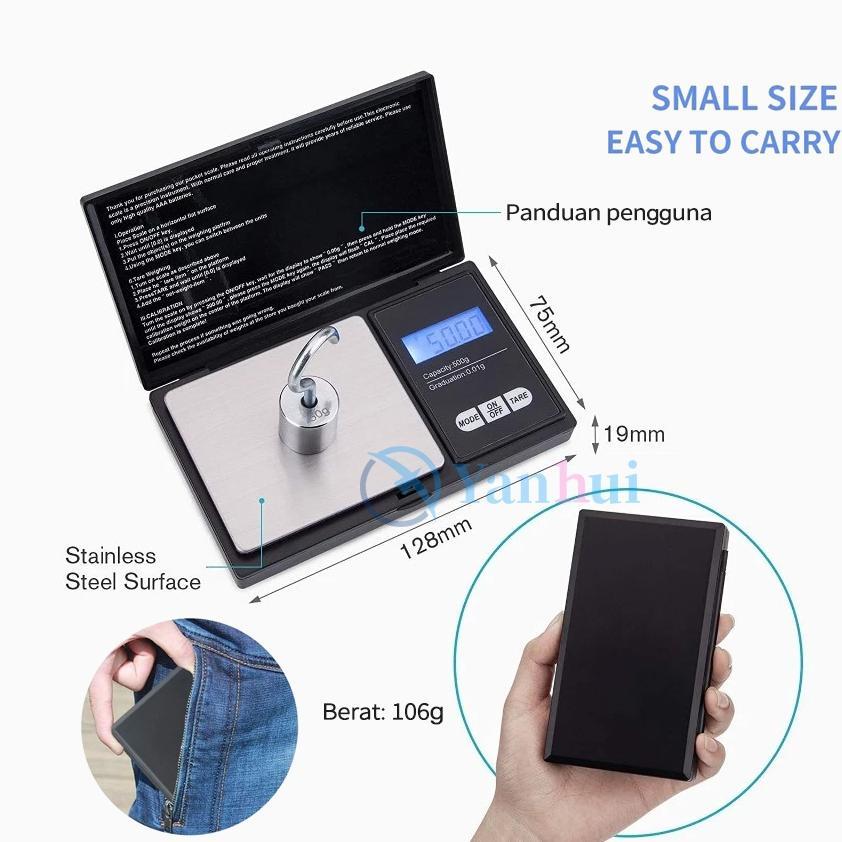 Jual Timbangan Emas Digital Pocket Scale 500/0.01 g Timbangan Perhiasan ...