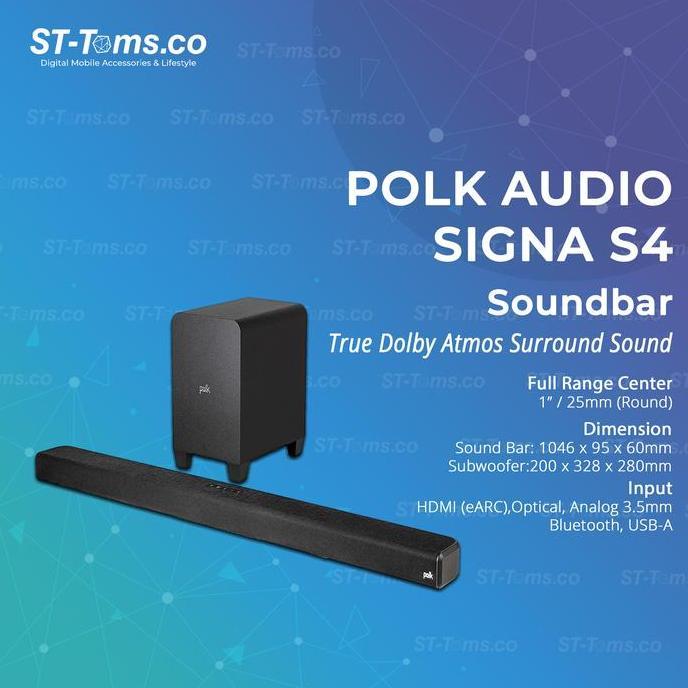 Jual Polk Audio Signa S4 Dolby Atmos Soundbar Wireless Subwoofer ...
