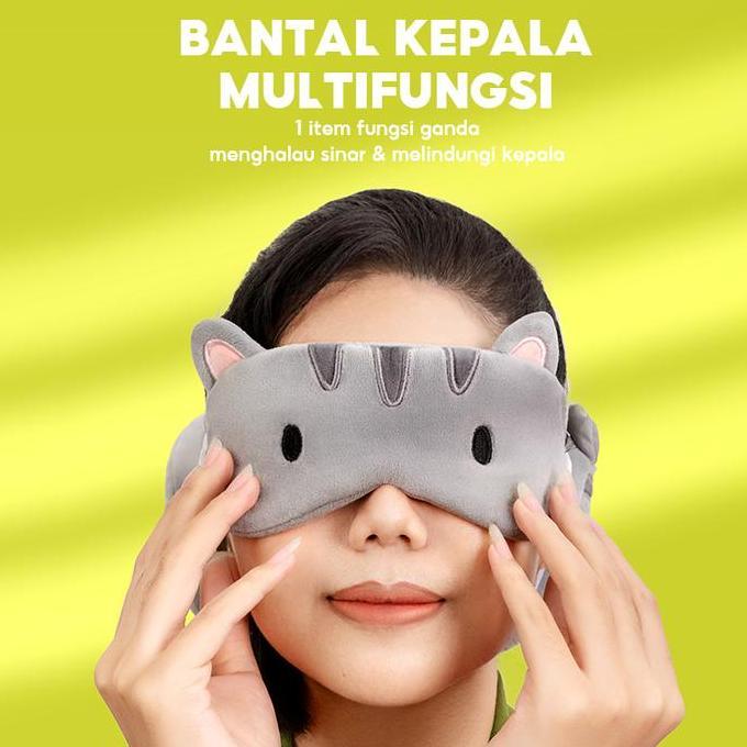 Jual OHSOME - SLADKO Grey Wolf Eye Mask and Neck Pillow Package/cat ...