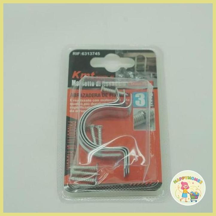Jual (HMOM2) KLEM PIPA BESI OMEGA ISI 3 PCS/KLIP PIPA STAINLESS BESAR ...