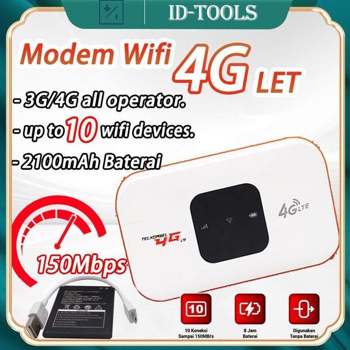 Jual ID-TOOLS Modem Wifi Mifi 4G LTE 2100mAh Unlock All Operator ...