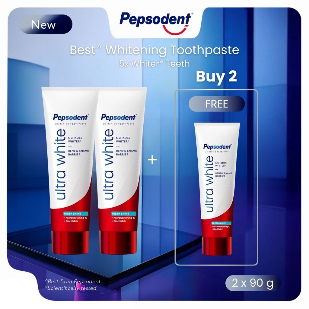 Jual [BUY 2 GET 1] Buy 2 Pepsodent Ultra White Fresh Shine 90g FREE 1 ...