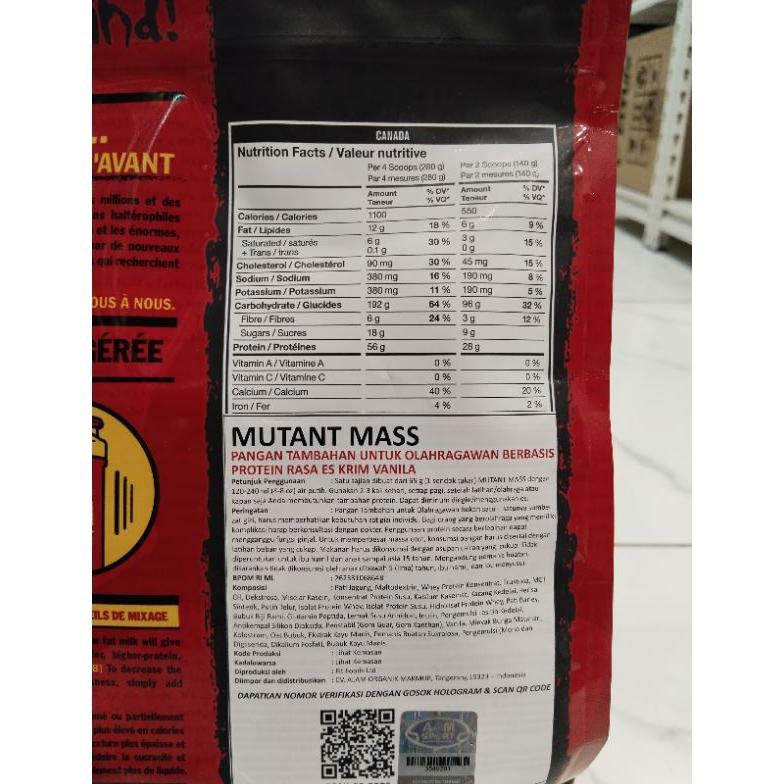 Jual Mutant Mass Gainer 5 Lbs - 2.27Kg Mutantmass 5Lb Original | Shopee ...