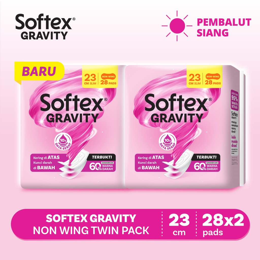 Jual Softex Gravity Non Wing 23cm 28pcs x 2 Packs - Pembalut Wanita ...