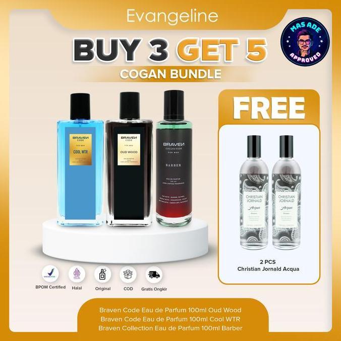 Jual COGAN BUY 3 GET 5Cowok Ganteng Bundle | Braven Eau De Parfum 100ML ...