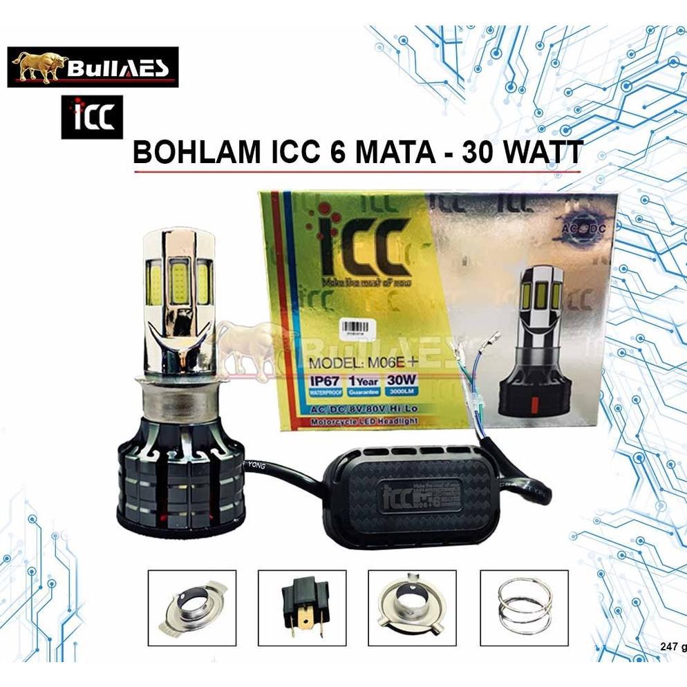 Jual Lampu Led ICC Motor 6 Sisi H6 H4 AC DC 30 Watt ICC 6 Mata Original ...
