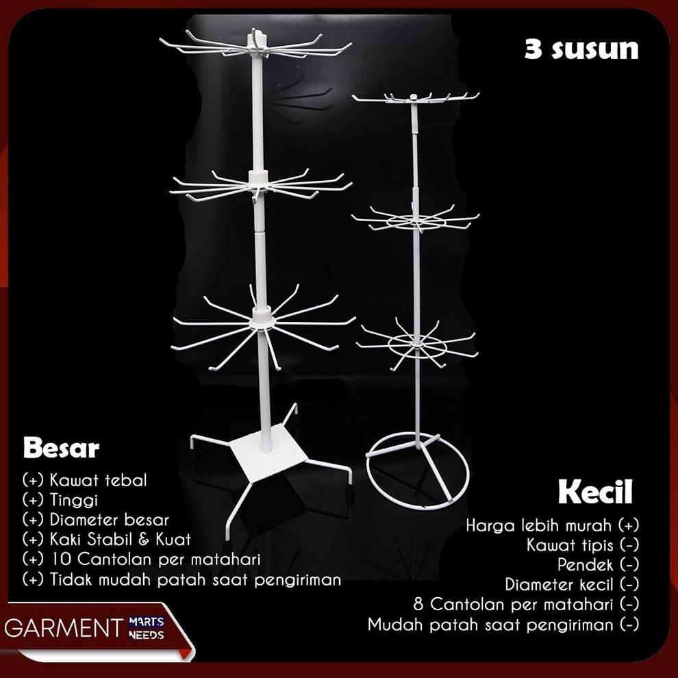 Jual Rak Display Putar Matahari 3 susun Besi Kuat Tebal Impor | Shopee ...