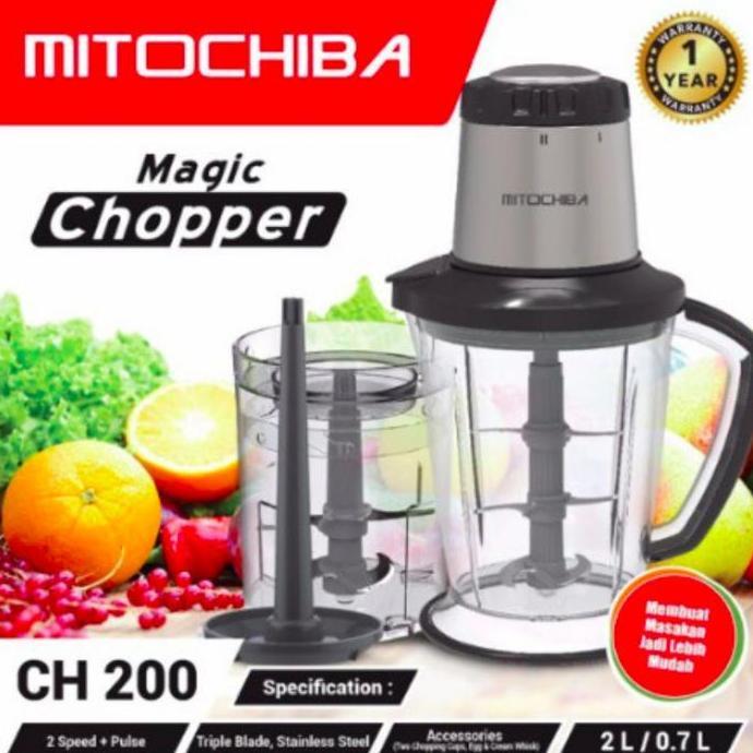 Jual Mitochiba Food Chopper CH-200 Kapasitas 2 Liter PENCACAH MAKANAN ...