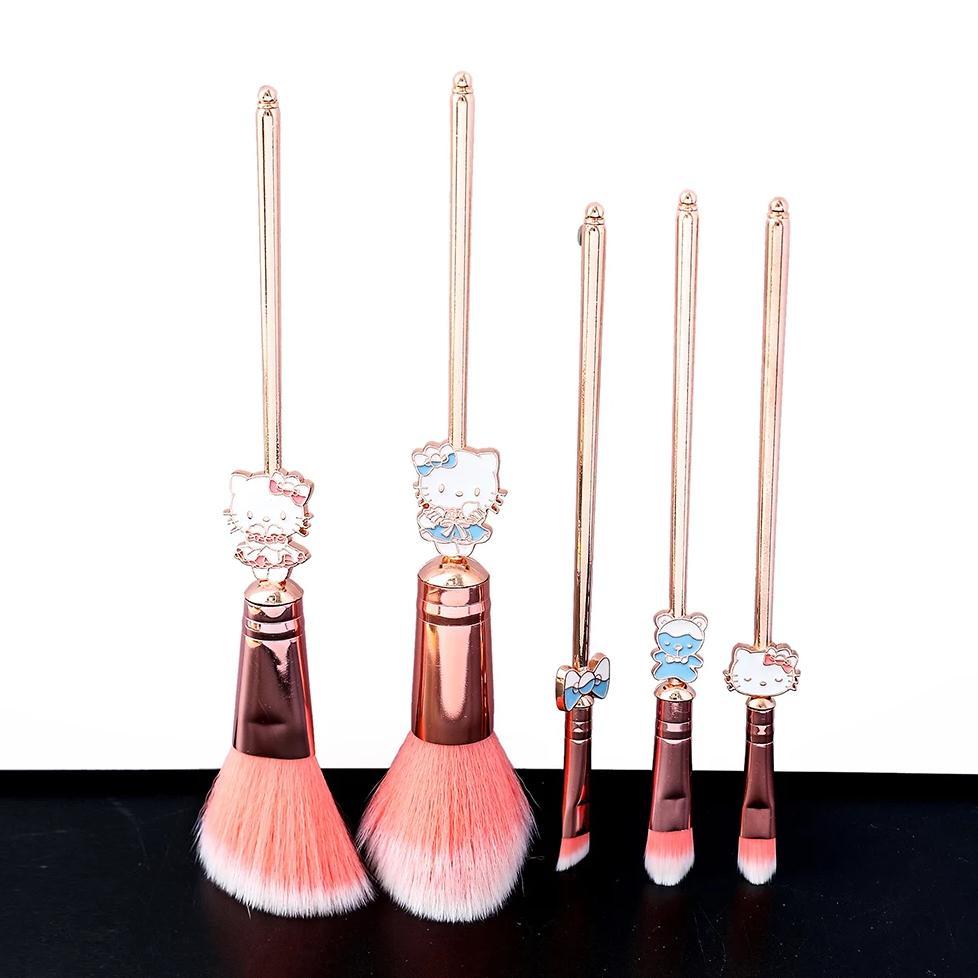 Jual 5pcs Hello Kitty Makeup Brush Set Sanrio Cartoon Anime Figures ...