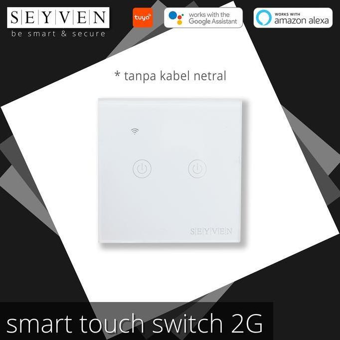 Jual SEYVEN Smart Touch Switch Wall Wifi 2 Gang Saklar Lampu Pintar ...