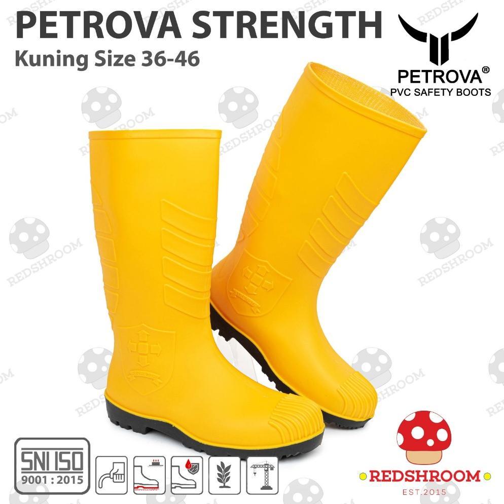 Jual Sepatu Boot Safety Petrova STRENGTH Kuning Boots Karet Besi Toe ...