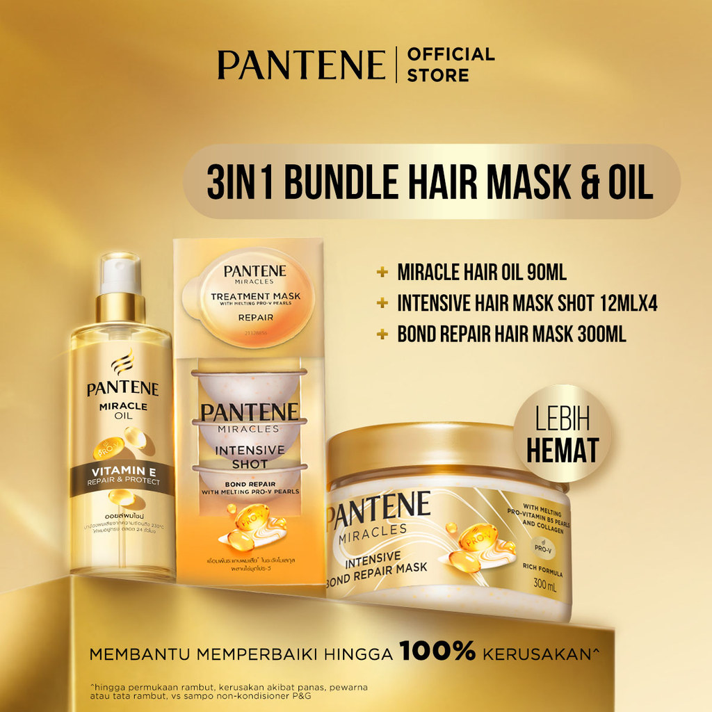 Jual [LEBIH HEMAT] PANTENE Miracles Hair Treatment 3in1 Bundle ...