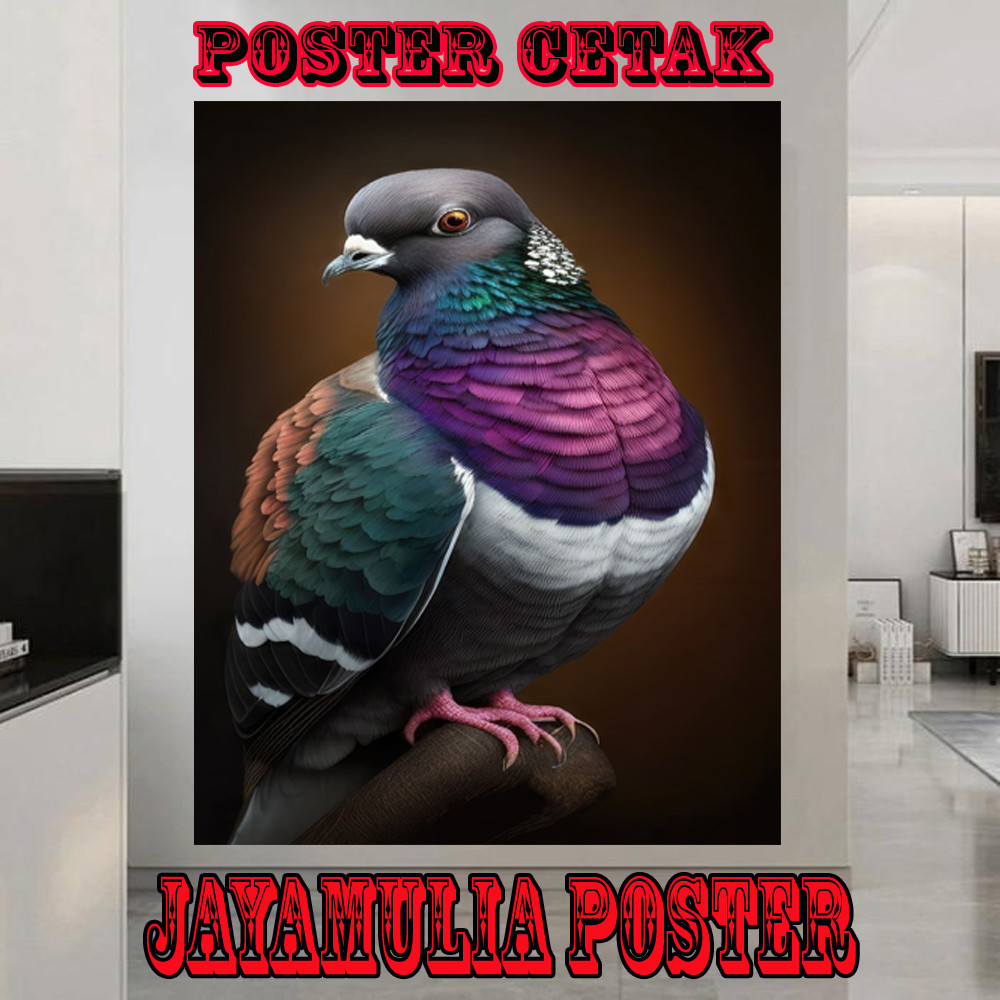Jual POSTER CETAK BURUNG DARA DI ATAS RANTING POHON J143/UKURAN JUMBO ...