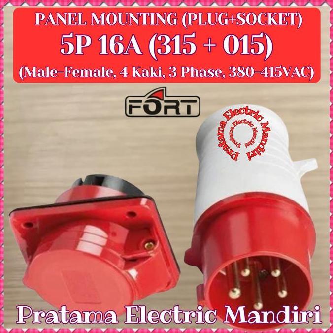 Jual FORT IP44 CEE INDUSTRIAL SOCKET PANEL MOUNTING PLUG SOCKET 3P+E+N ...