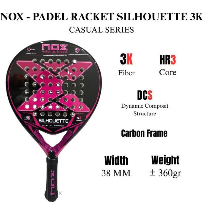 Jual Racket Padel NOX Silhouette 3K Fiber Casual Series Raket Padel NOX ...