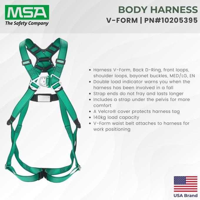 Jual MSA Body Harness V-FORM 10205395 Tali Pengaman Tubuh Scaffolding ...