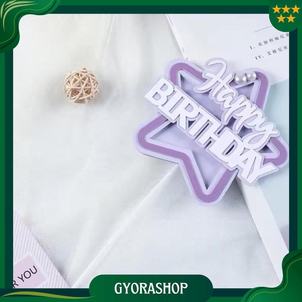 Jual Cake Topper Happy Birthday Bentuk Bintang / Tusukan Kue Hbd Karton ...