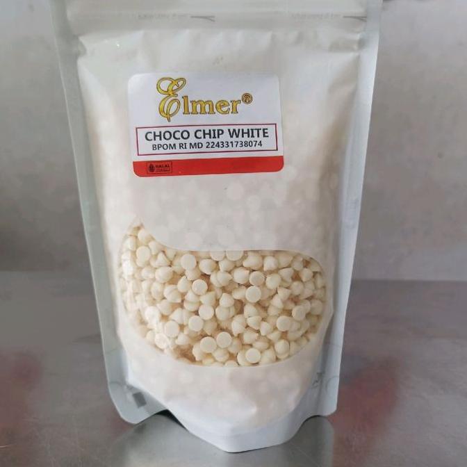 Jual ELMER CHOCOCHIPS WHITE CHOCO CHIPS COKLAT PUTIH 250 GRAM 100 GRAM ...