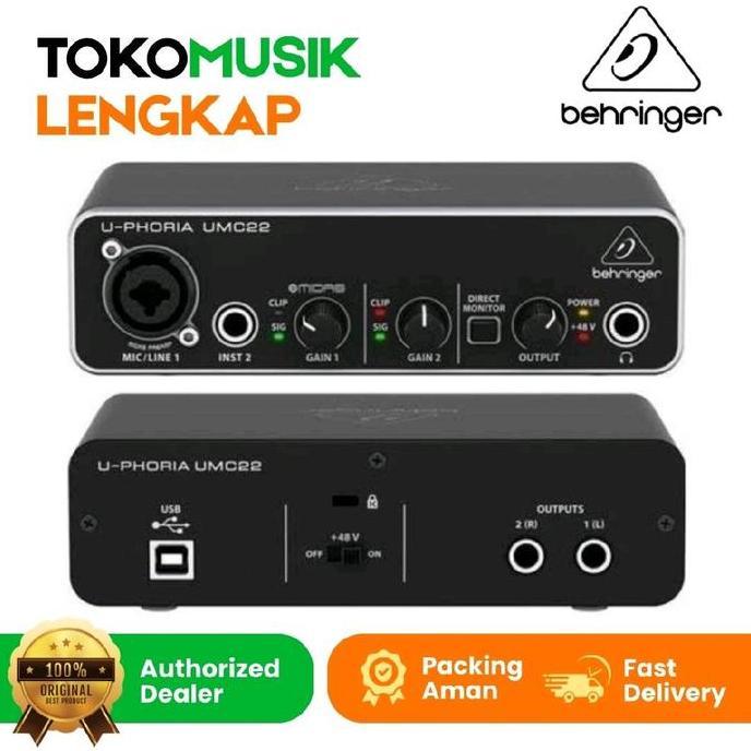 Jual Soundcard Audio Interface Behringer UMC 22 Sound Card Behringer ...