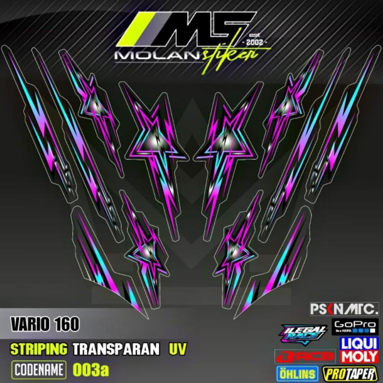 Jual Decal Sticker Striping Variasi Transparan Uv Vario 160 Star Honda ...