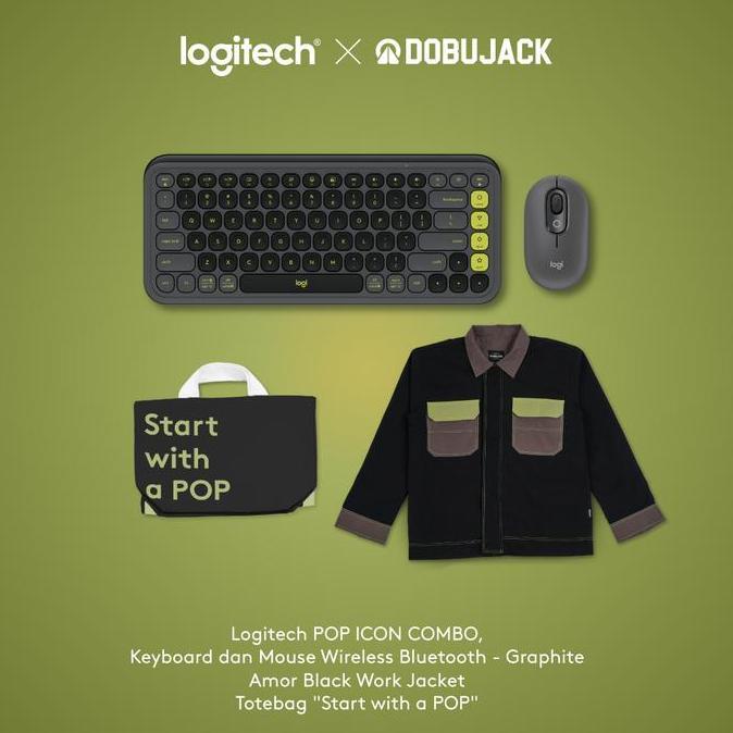 Jual Logitech POP ICON COMBO Keyboard dan Mouse Bluetooth Graphite X ...