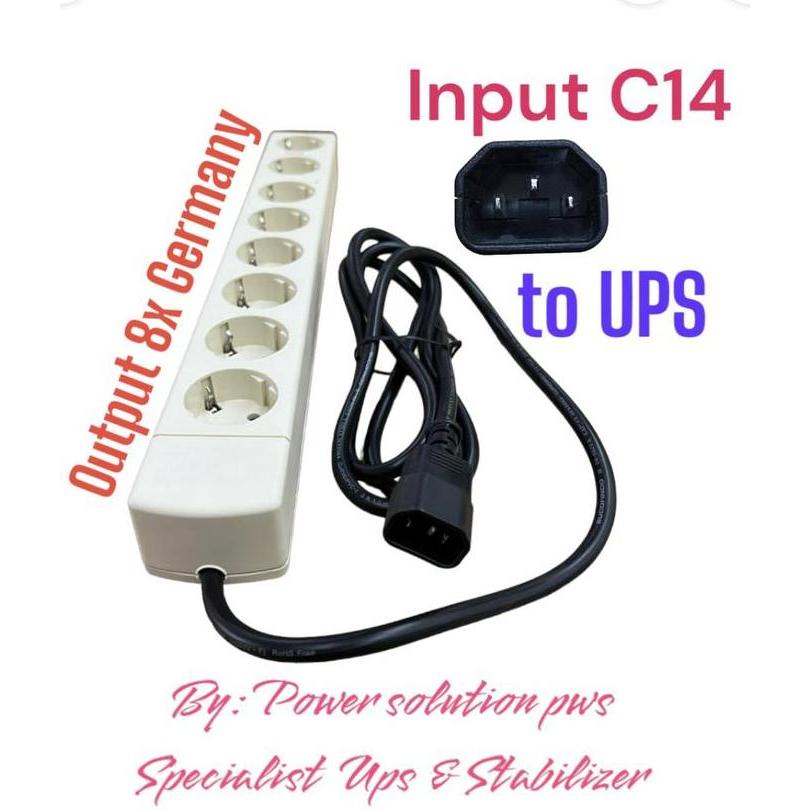 Jual Kabel power konverter converter UPS APC C14 to Stopkontak 8 socket ...