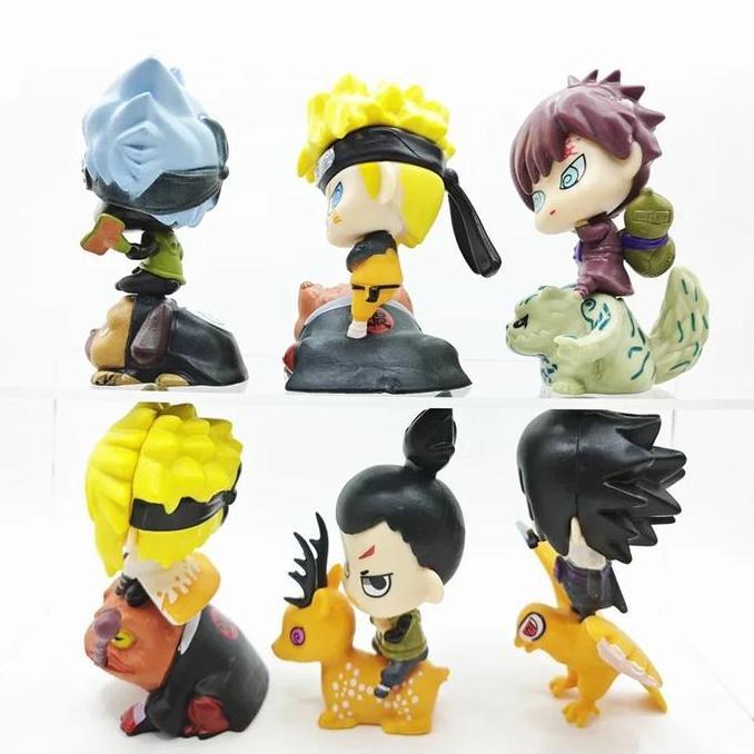 Jual Action Figure Naruto Chibi Set 6 Pcs Kakashi Pakkun Gamabunta ...