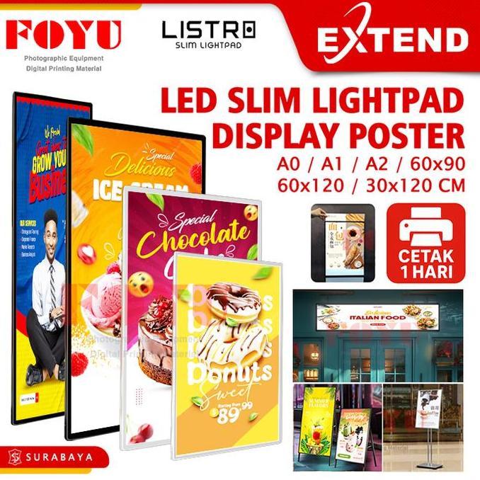 Jual NEW LISTRO LED MENU SLIM LIGHT PAD A2 A1 A0 60X90 30X120 60X120 CM ...